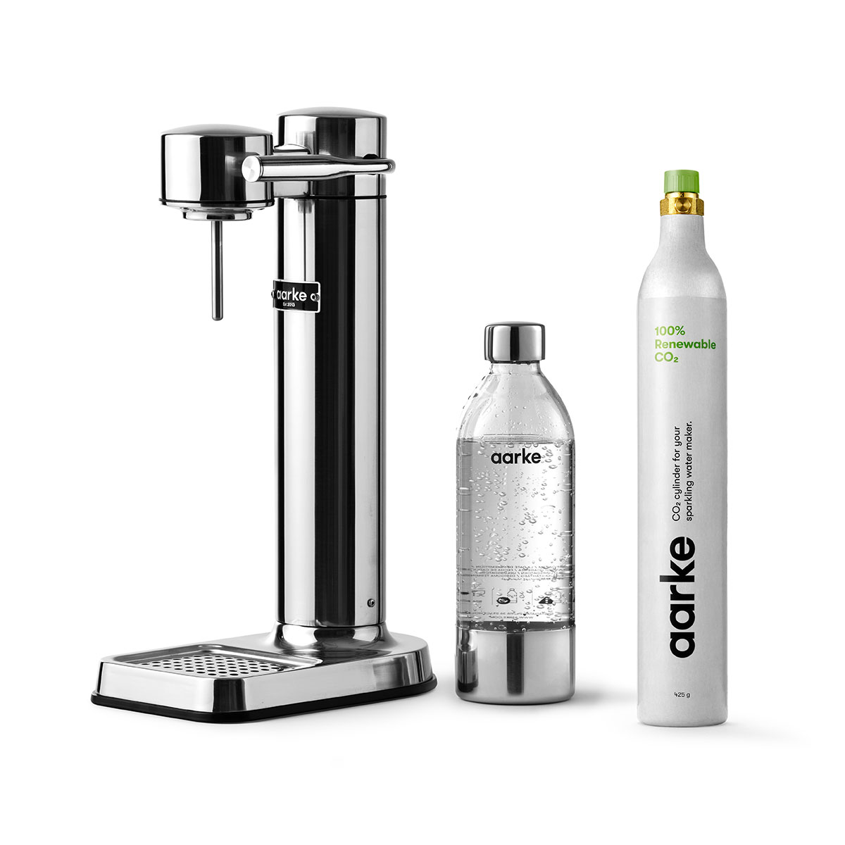 Aarke Machine à eau gazeuse Carbonator 3 Inox + CO2 | Greenweez