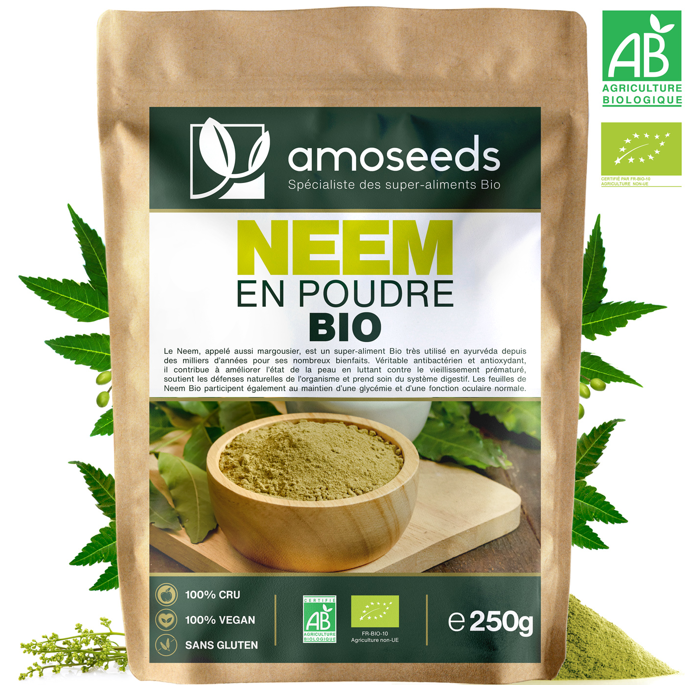 Neem en Poudre Bio 250g | Greenweez