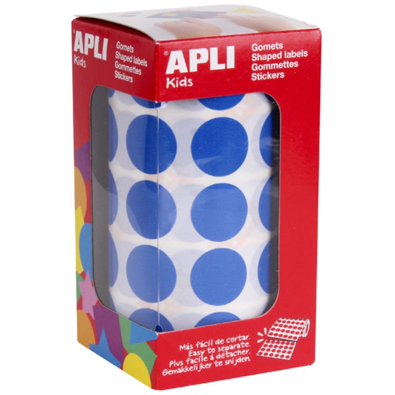 Rouleau de gommettes rondes - Bleu - 20 mm - 1770 pcs | Greenweez