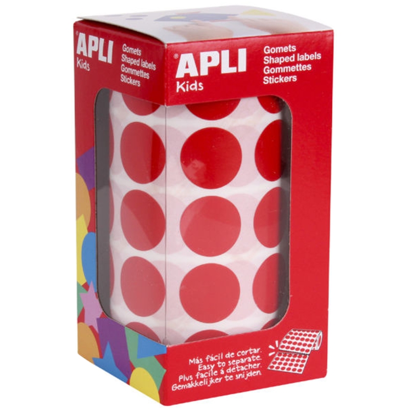 Rouleau de gommettes rondes - Rouge - 20 mm - 1770 pcs | Greenweez