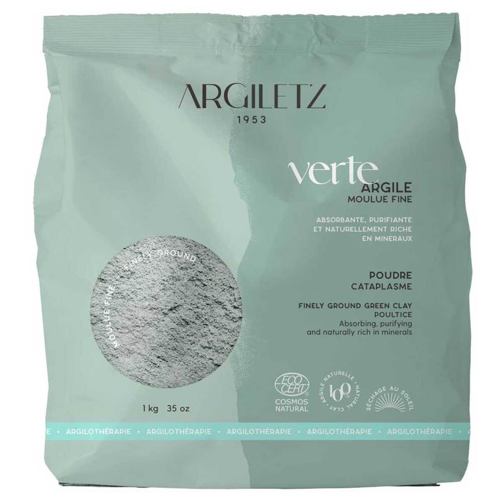 Argiletz Argile verte moulu fine 1kg - Fabrication France | Greenweez