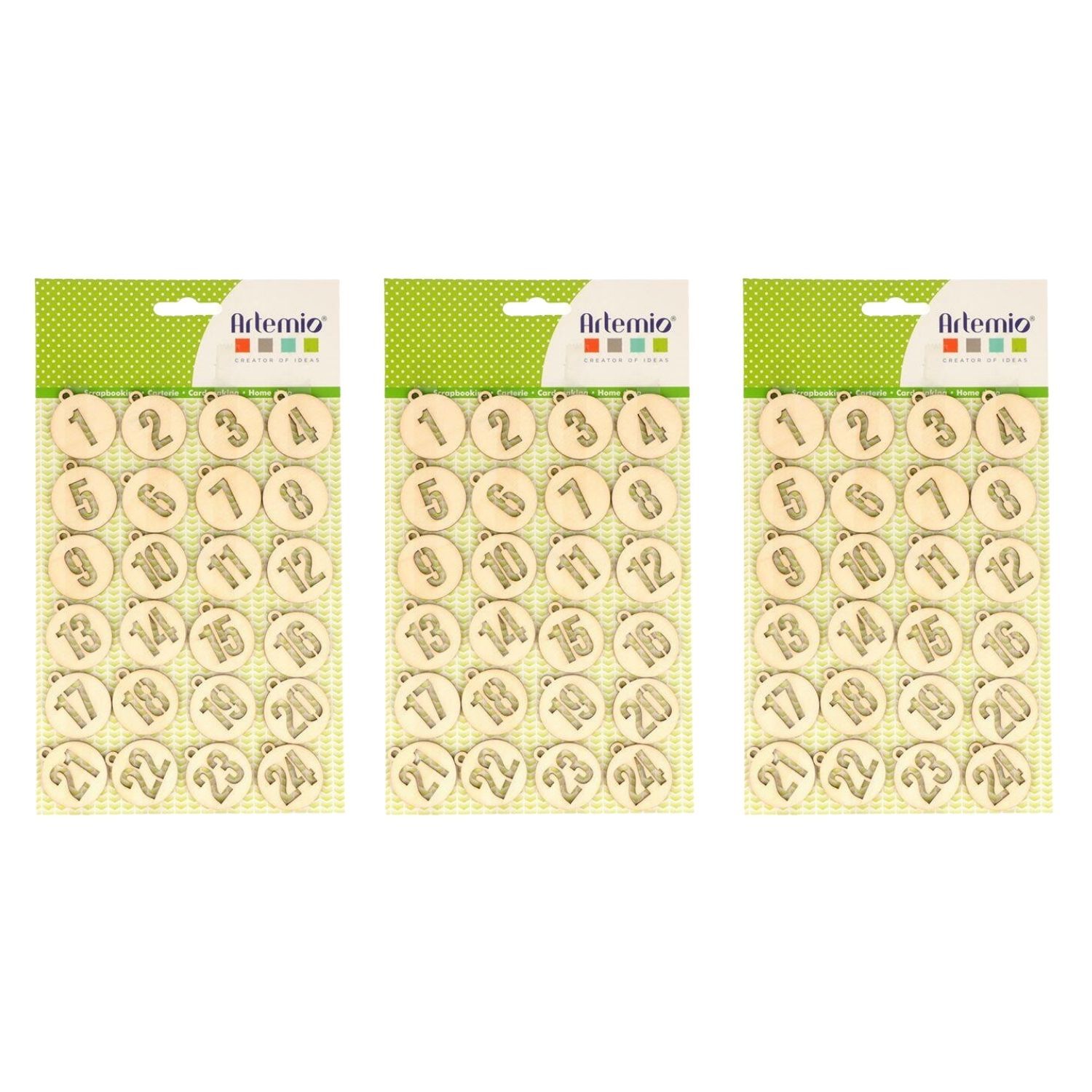 3 kits de chiffres ronds en bois calendrier de l'Avent | Greenweez
