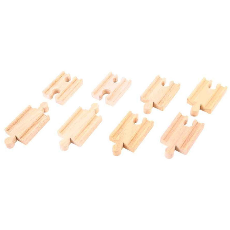 Rails de jonctions et rails courtes, train en bois - BIGJIGS | Greenweez