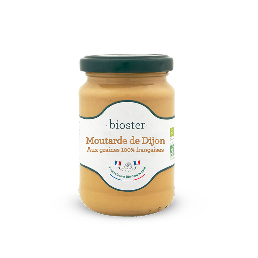Bioster Moutarde de Dijon aux graines française bio 200g | Greenweez
