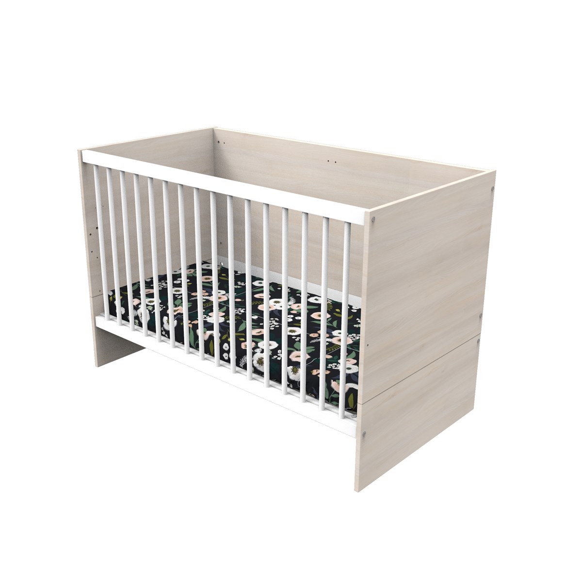 Lit 120x60 transformable en mélamine beige | Greenweez