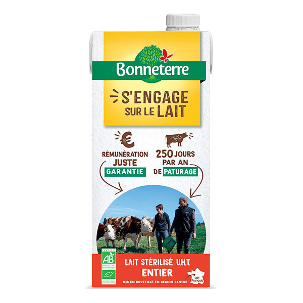 Bonneterre Lait stérilisé UHT entier bio 1L | Greenweez