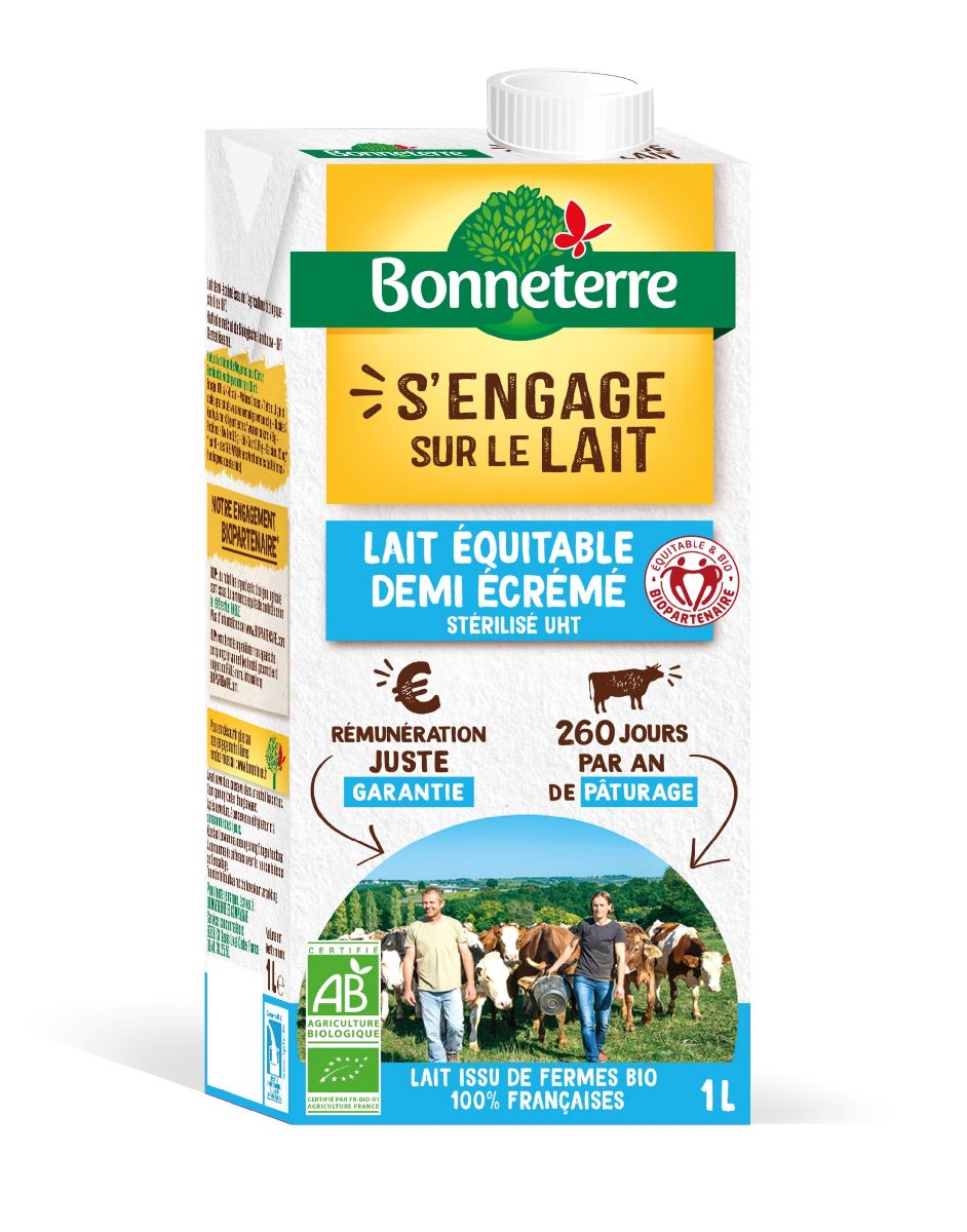 Lait stérilisé UHT demi-écrémé bio 1L | Greenweez