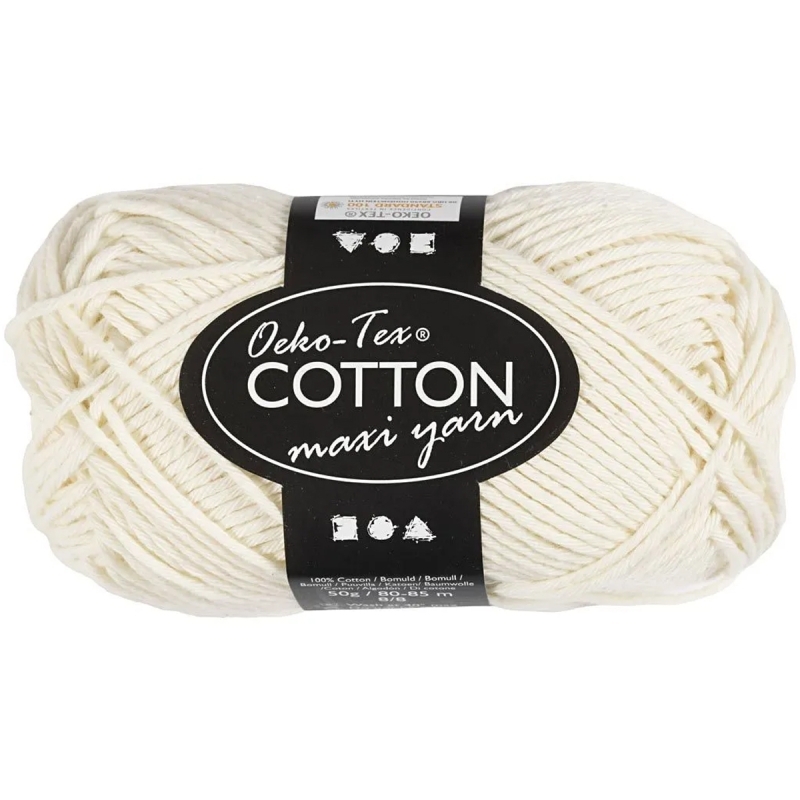 Pelote de fil de coton - Oeko-Tex Cotton Maxi Yarn - Blanc Cassé ...