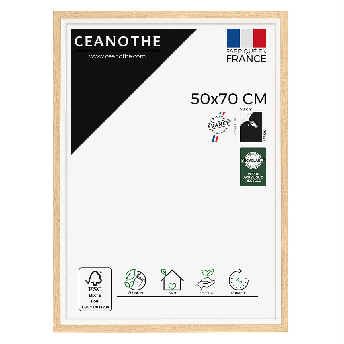 Cadre photo Actual bois blanc 50x70 cm | Greenweez