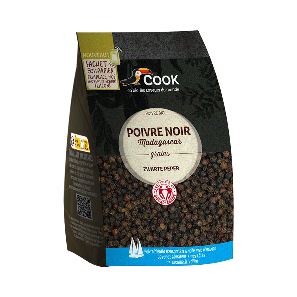 Poivre noir en grains bio 150g | Greenweez