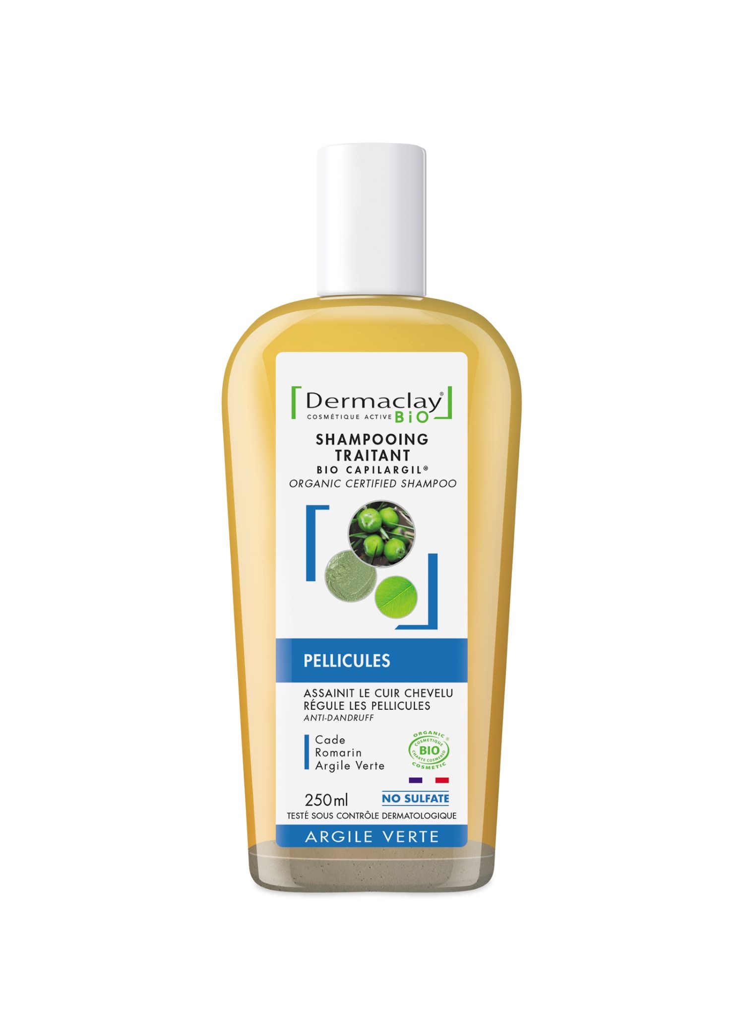 Shampoing traitant Pellicules argile verte sans sulfate 250ml | Greenweez