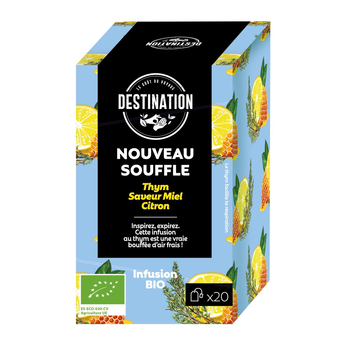 Destination Infusion thym, citron et saveur miel bio x20 | Greenweez