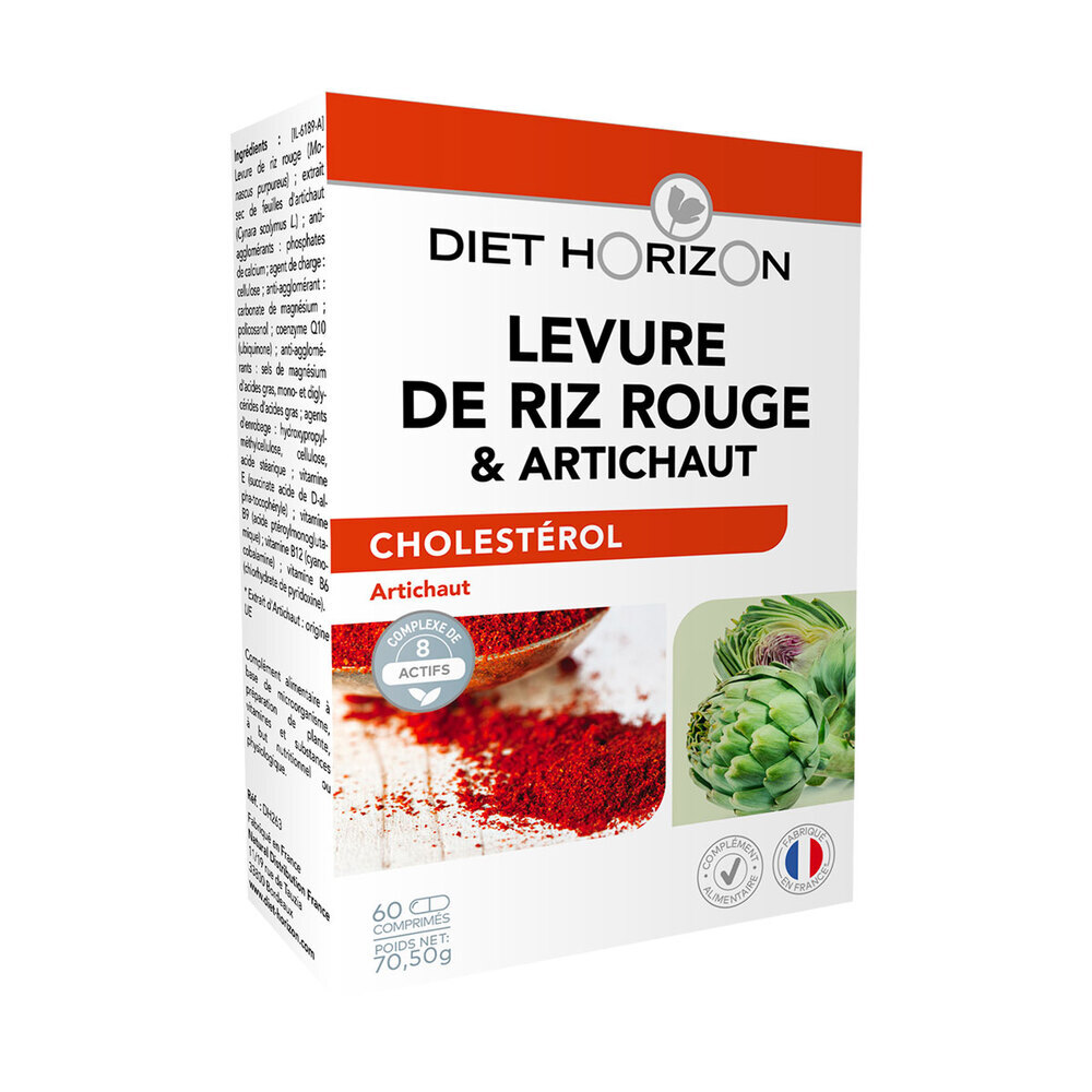 Levure de riz rouge et artichaut 60 comprimés | Greenweez