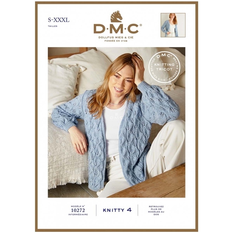 Patron Tricot DMC n°10272 - Gilet femme - Knitty 4 - 8 pages | Greenweez