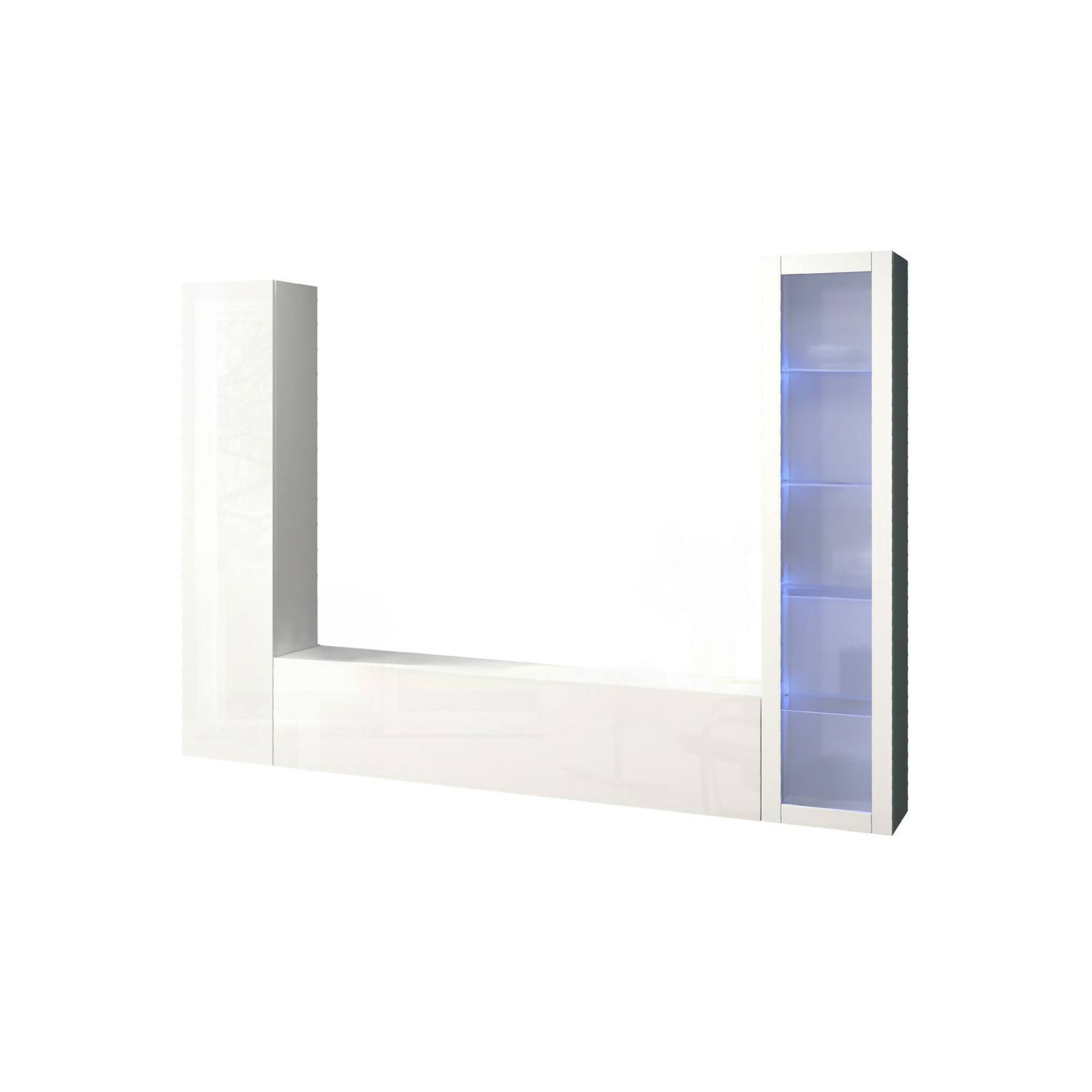 Meuble Mural Dekda Blanc brillant 260x30h180 cm | Greenweez