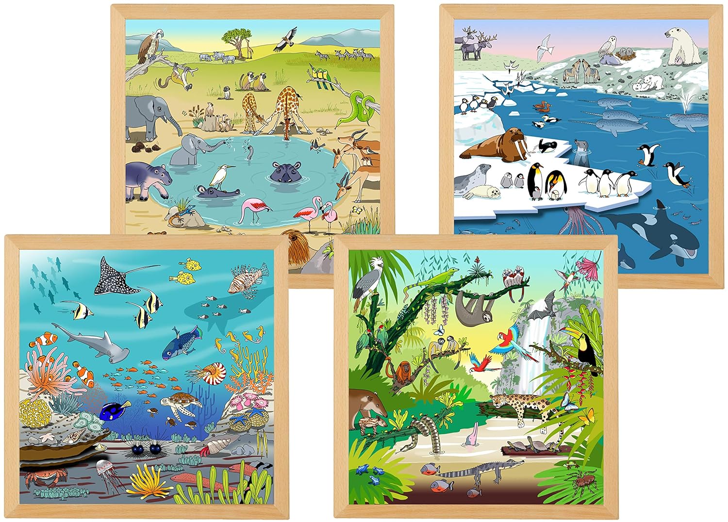 Puzzles de vocabulaire les habitats - set de 4 - jeu | Greenweez