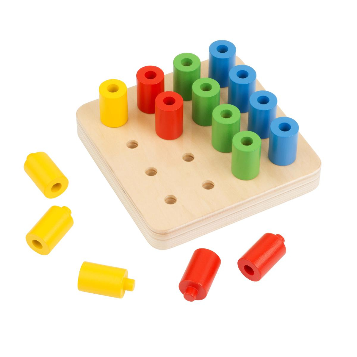Jeu de formes et couleurs - Placez le cylindre - jeu Montessori | Greenweez