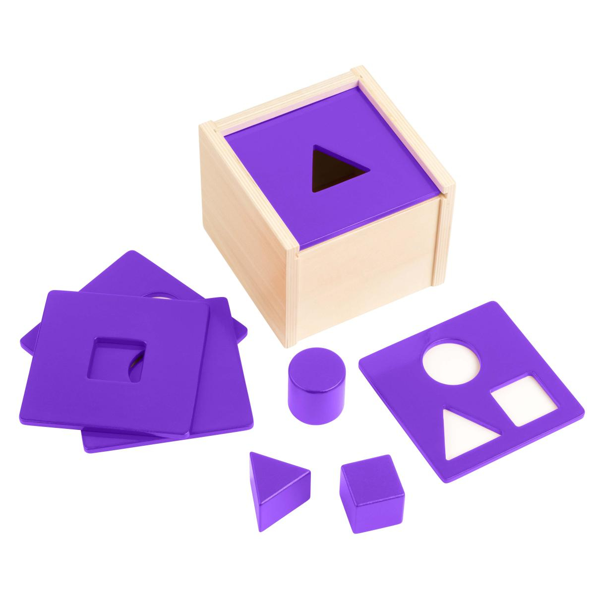 Jeu de formes en bois - violet - jeu Montessori | Greenweez