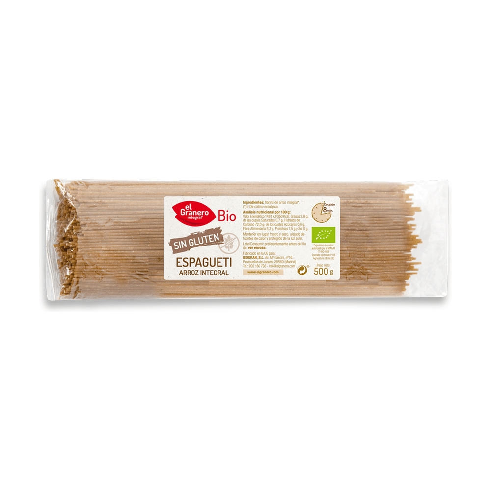 Spaghetti de riz brun sans gluten 500 g | Greenweez