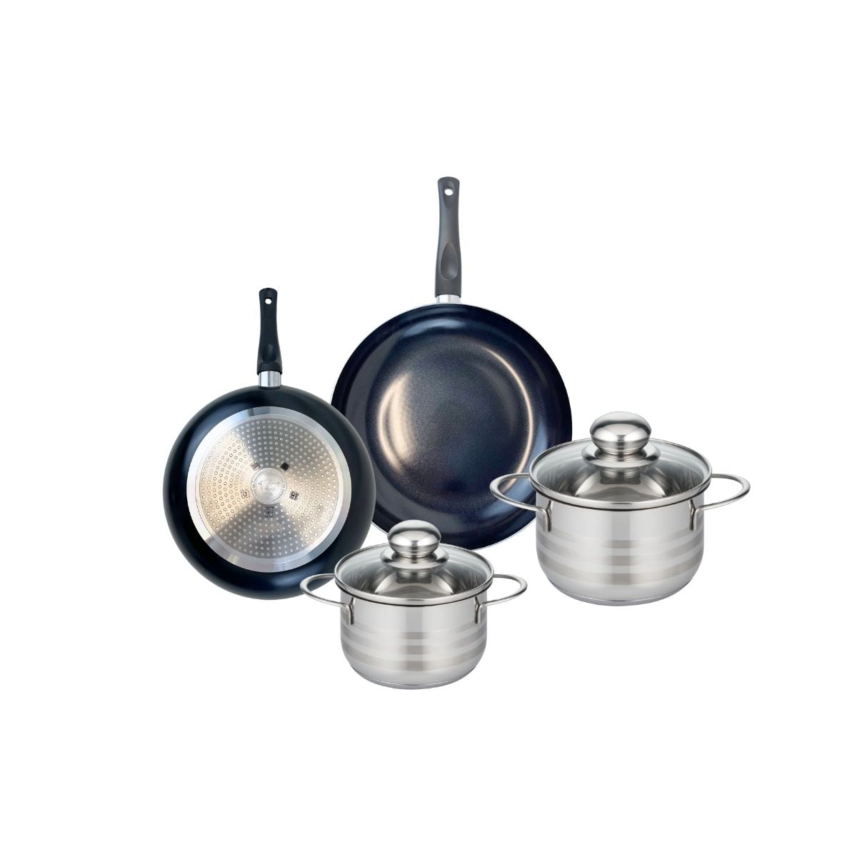 Set de 2 poêles 20 et 24 cm et 2 faitouts Prima Brillant | Greenweez
