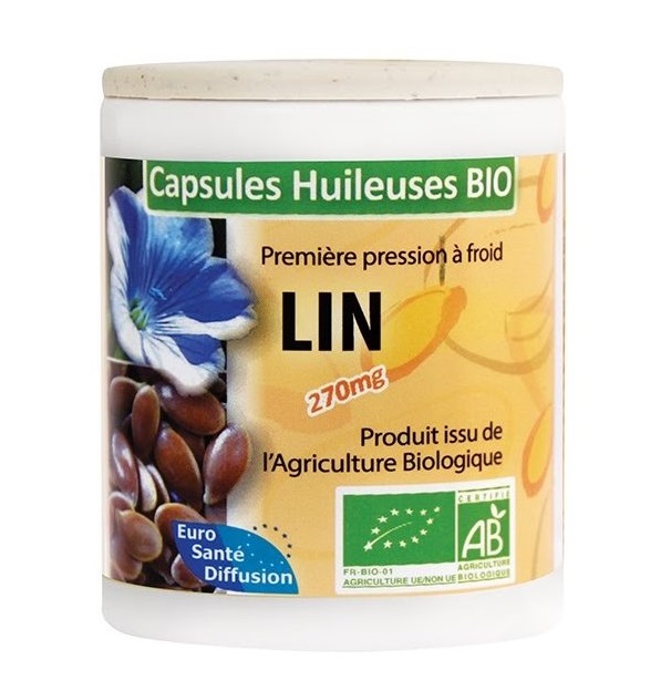 Capsules huileuses de lin - 100 capsules | Greenweez