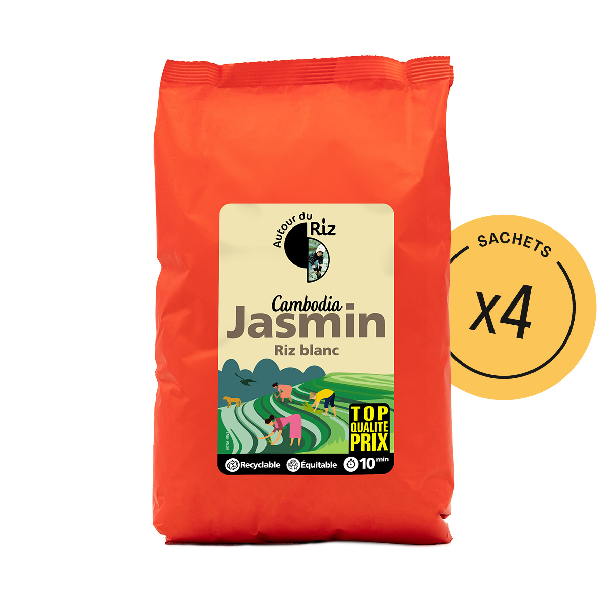 Riz Jasmin du Cambodge blanc équitable - Colis 4 x 2 kg | Greenweez