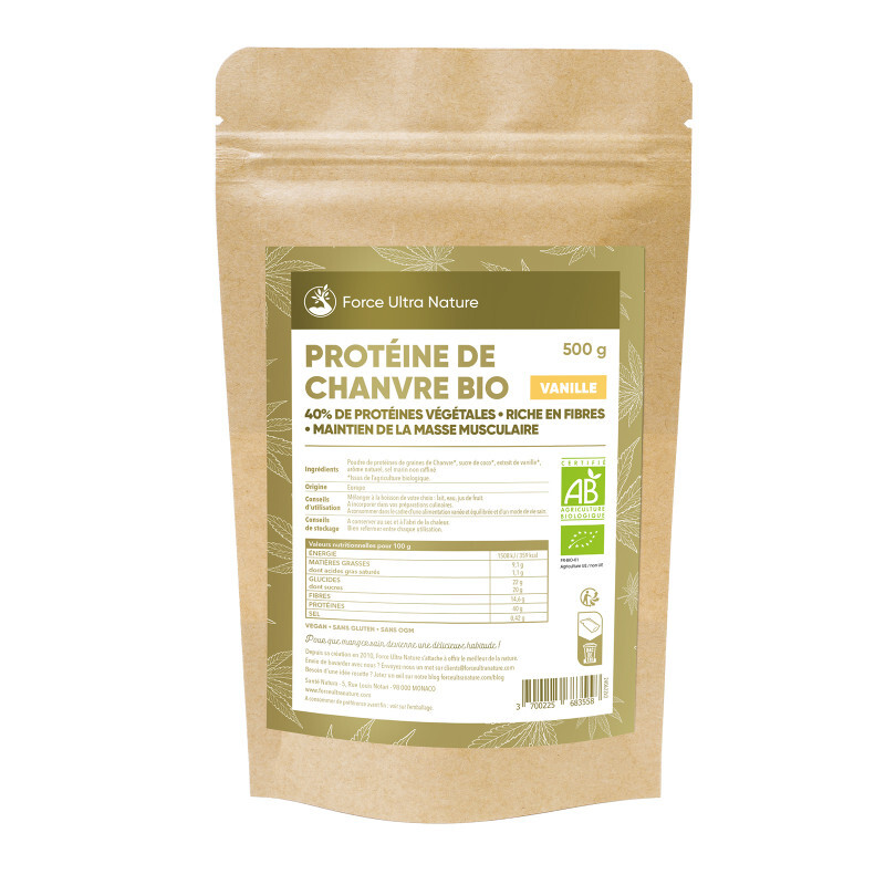 PROTEINE DE CHANVRE BIO VANILLE 500g | Greenweez