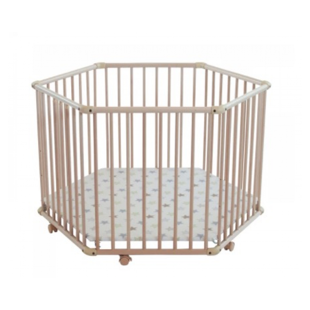 Parc MATRIX hexagonal fond reglable 6 roues Cadre Naturel | Greenweez