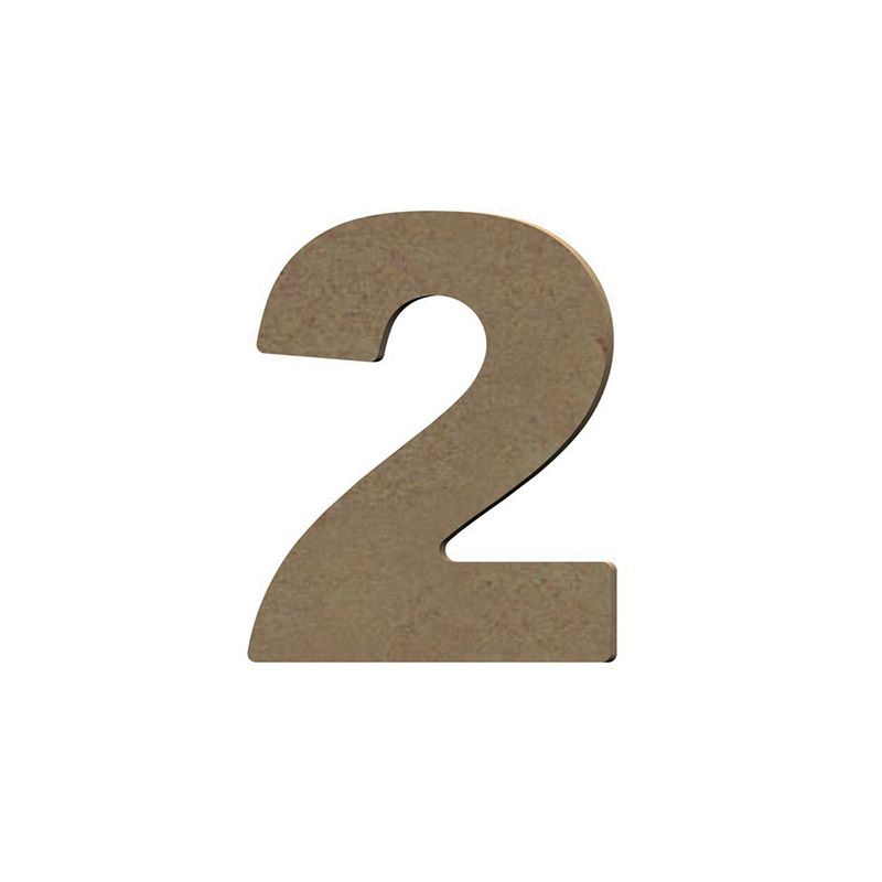 Chiffre 2 en bois MDF à décorer - 8 cm | Greenweez