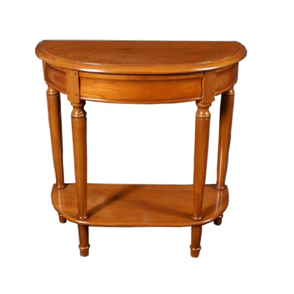 Console demi-lune avec tiroir, merisier massif | Greenweez