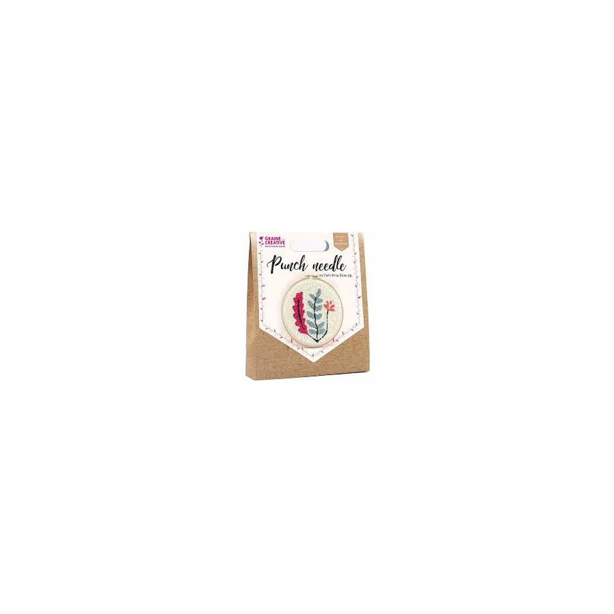 Coffret Punch needle Ø 20 cm - Végétal | Greenweez