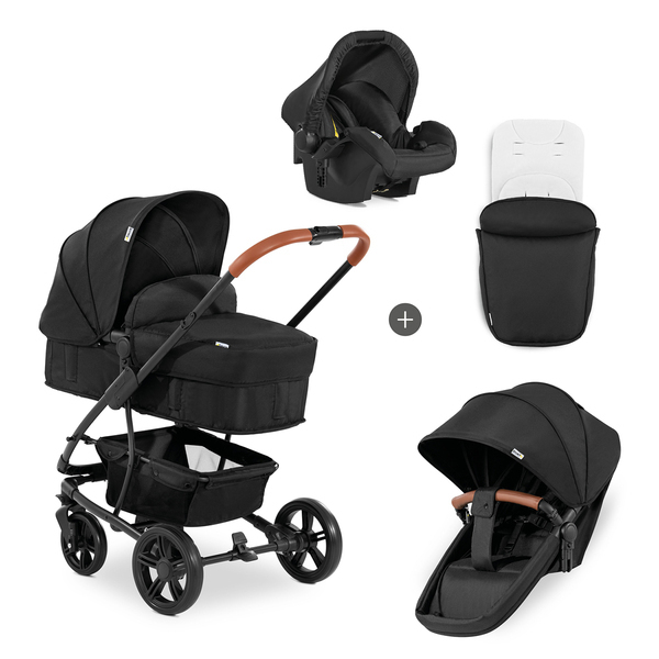 Poussette combinee Pacific 4 Shop N Drive - Caviar | Greenweez