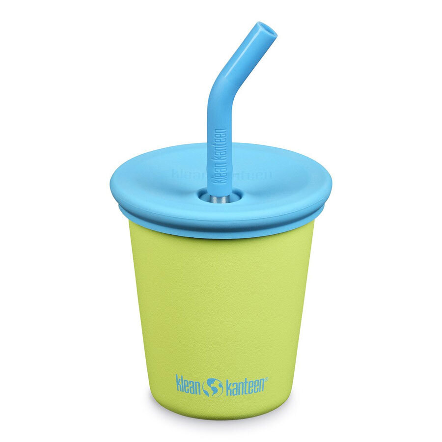 Gobelet en inox 296 ml avec couvercle à paille Juicy Pear | Greenweez