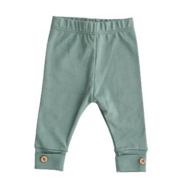 Legging Bébé Vert Eucalyptus en Coton Pima Bio | Greenweez