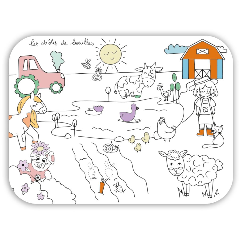 Set de table à colorier à l'infini pour enfant - 40x30cm | Greenweez