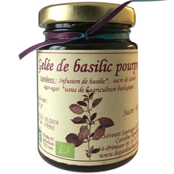 Gelée de basilic pourpre Bio 120 g Saveurs Sauvages du Sud | Greenweez