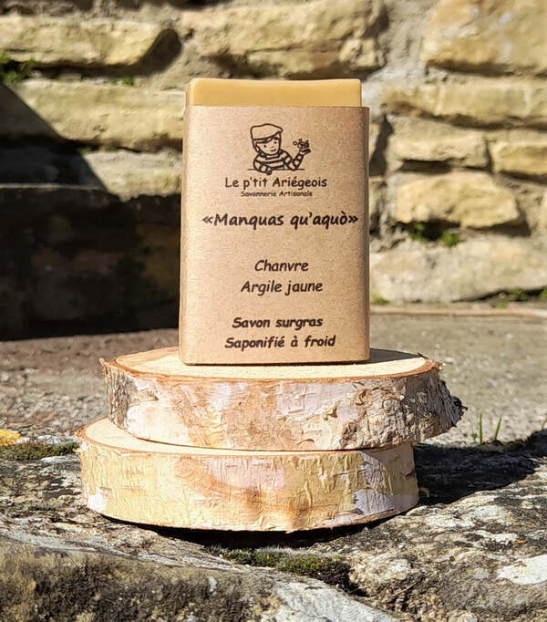 Savon magique artisanal 3 en 1 à l'argile jaune et au chanvre | Greenweez