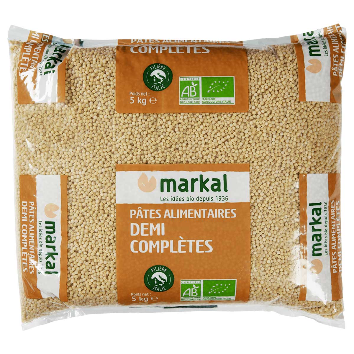 Pâtes perlées bio demi complètes 5kg | Greenweez