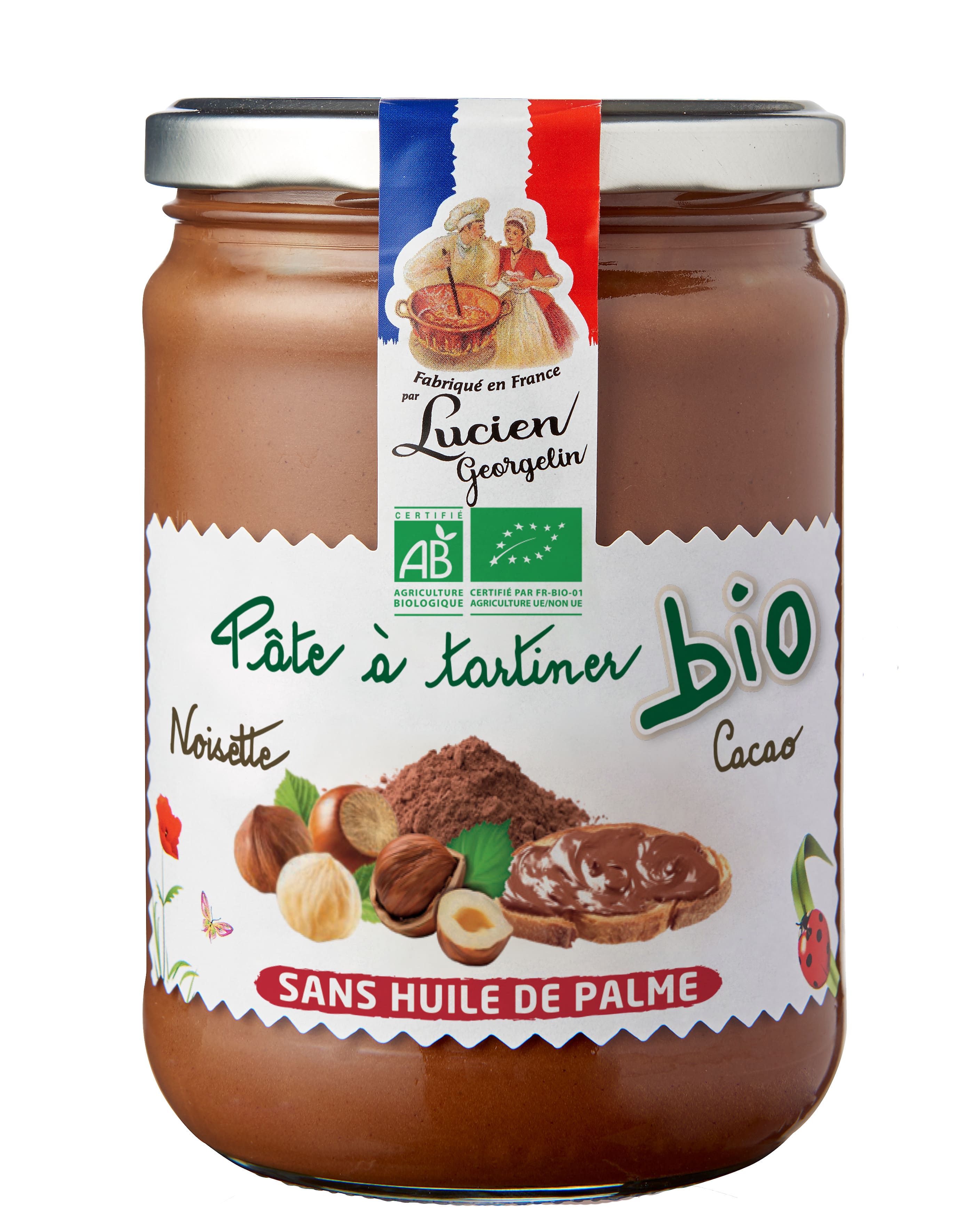 Pâte à tartiner noisettes et cacao bio 600g - Lucien Georgelin | Greenweez