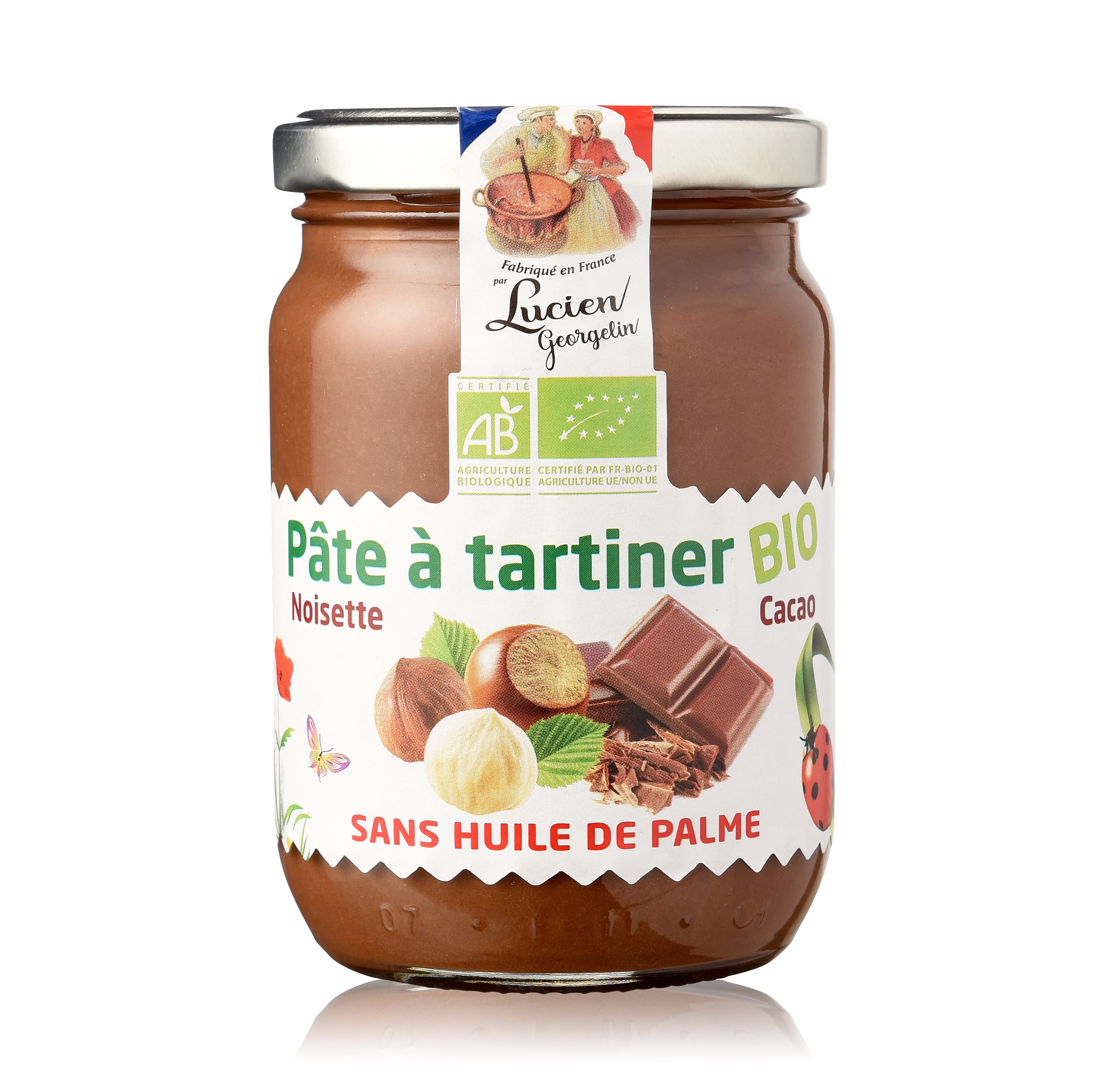 Pâte à tartiner noisettes et cacao bio 280g - Lucien Georgelin | Greenweez