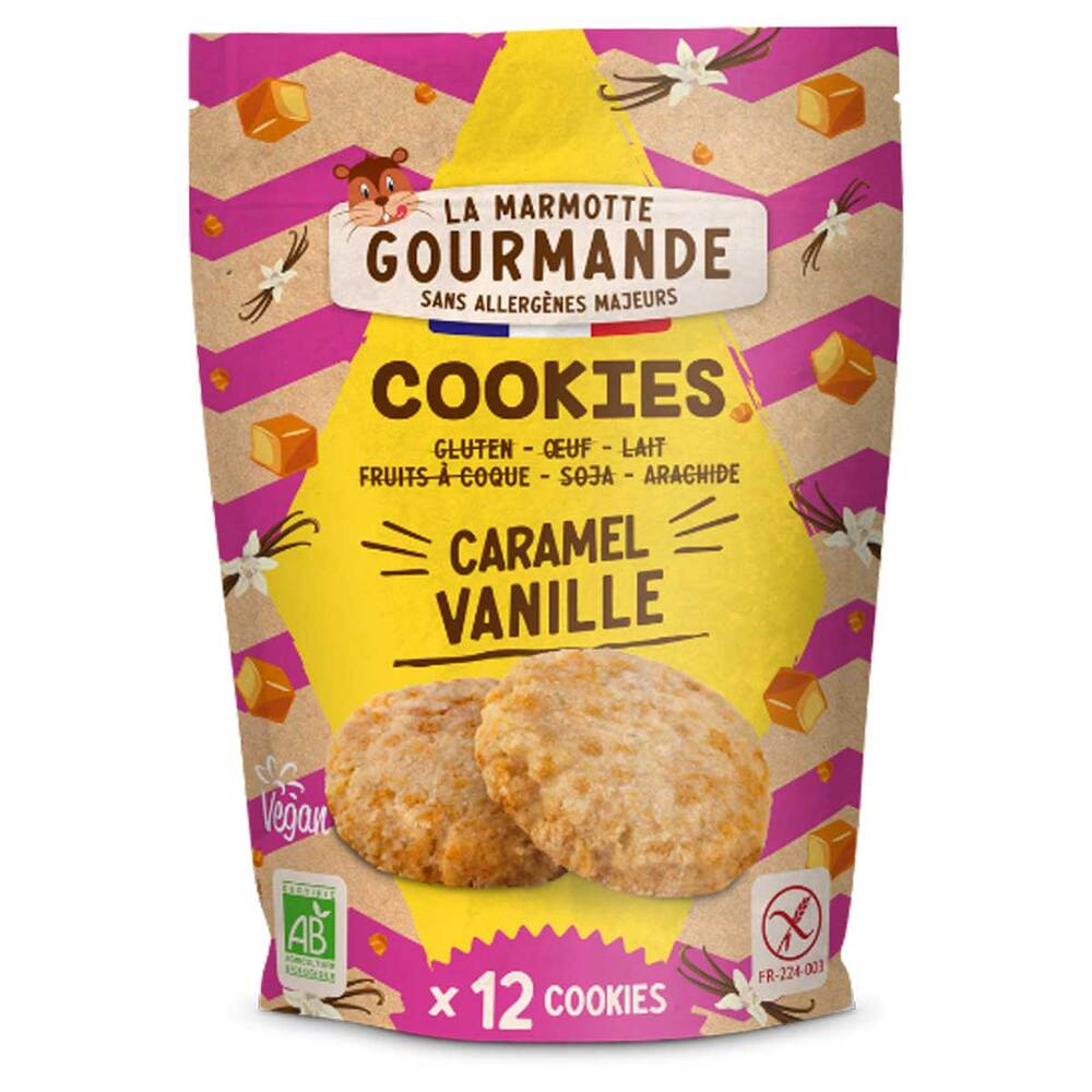 Cookies caramel vanille sans gluten bio 150g | Greenweez