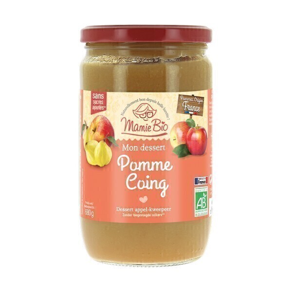 Purée pommes France et coing bio 680g | Greenweez