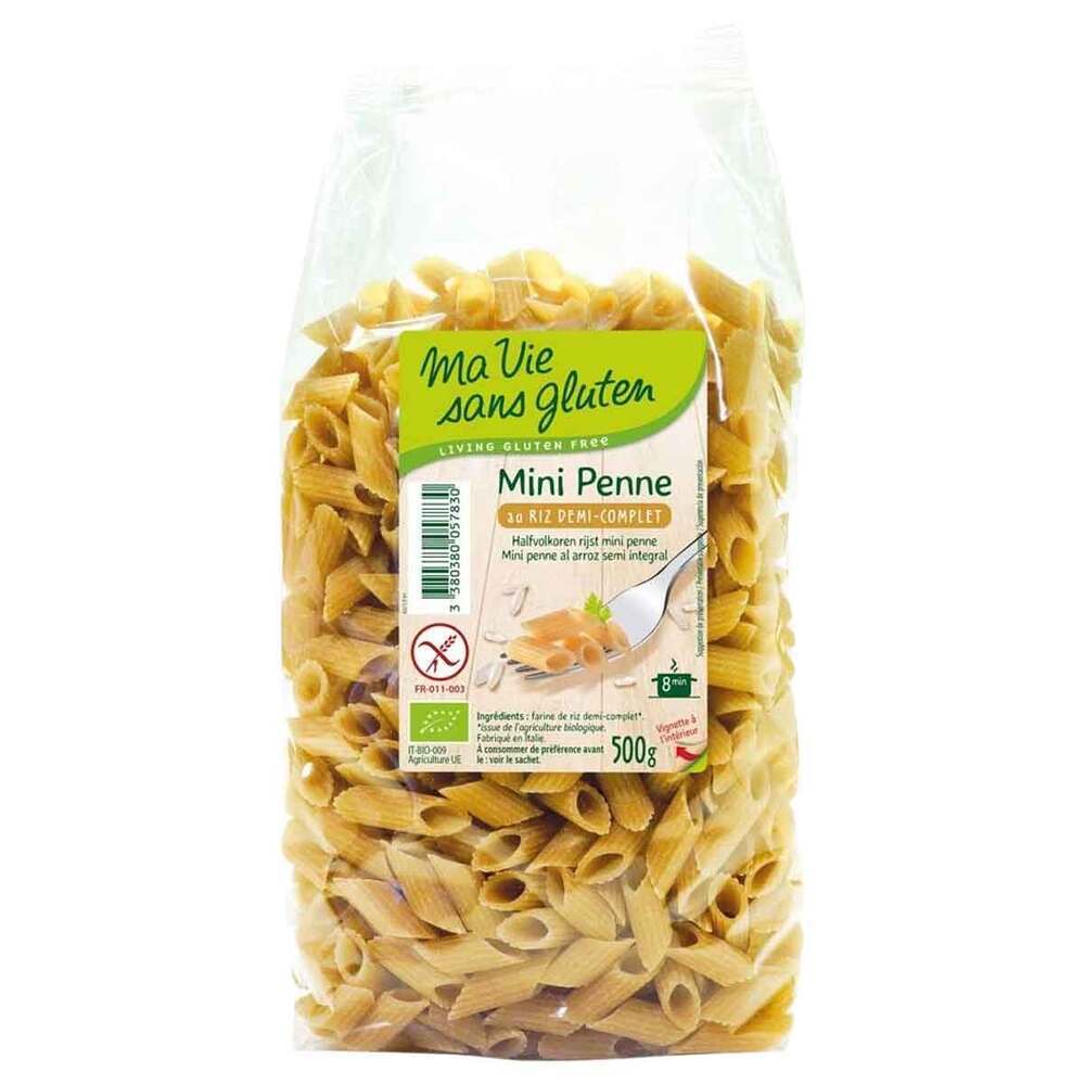 Mini penne au riz complet bio 500g | Greenweez