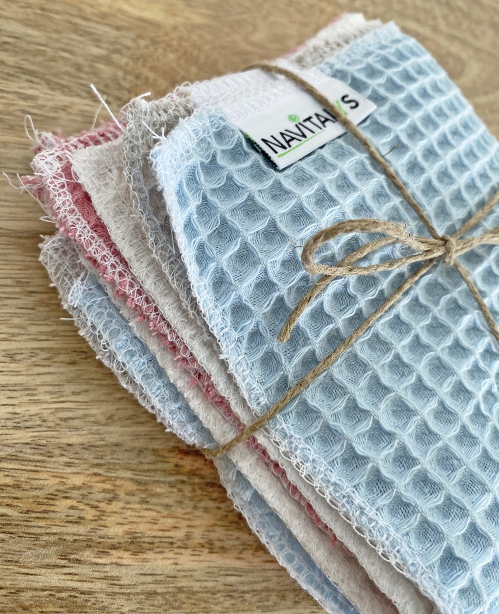 Lot de 4 lavettes en coton biologique OEKO-TEX® nid | Greenweez