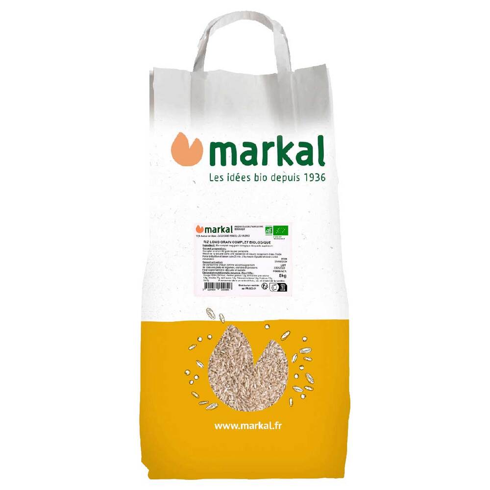 Riz long grain complet 5kg | Greenweez