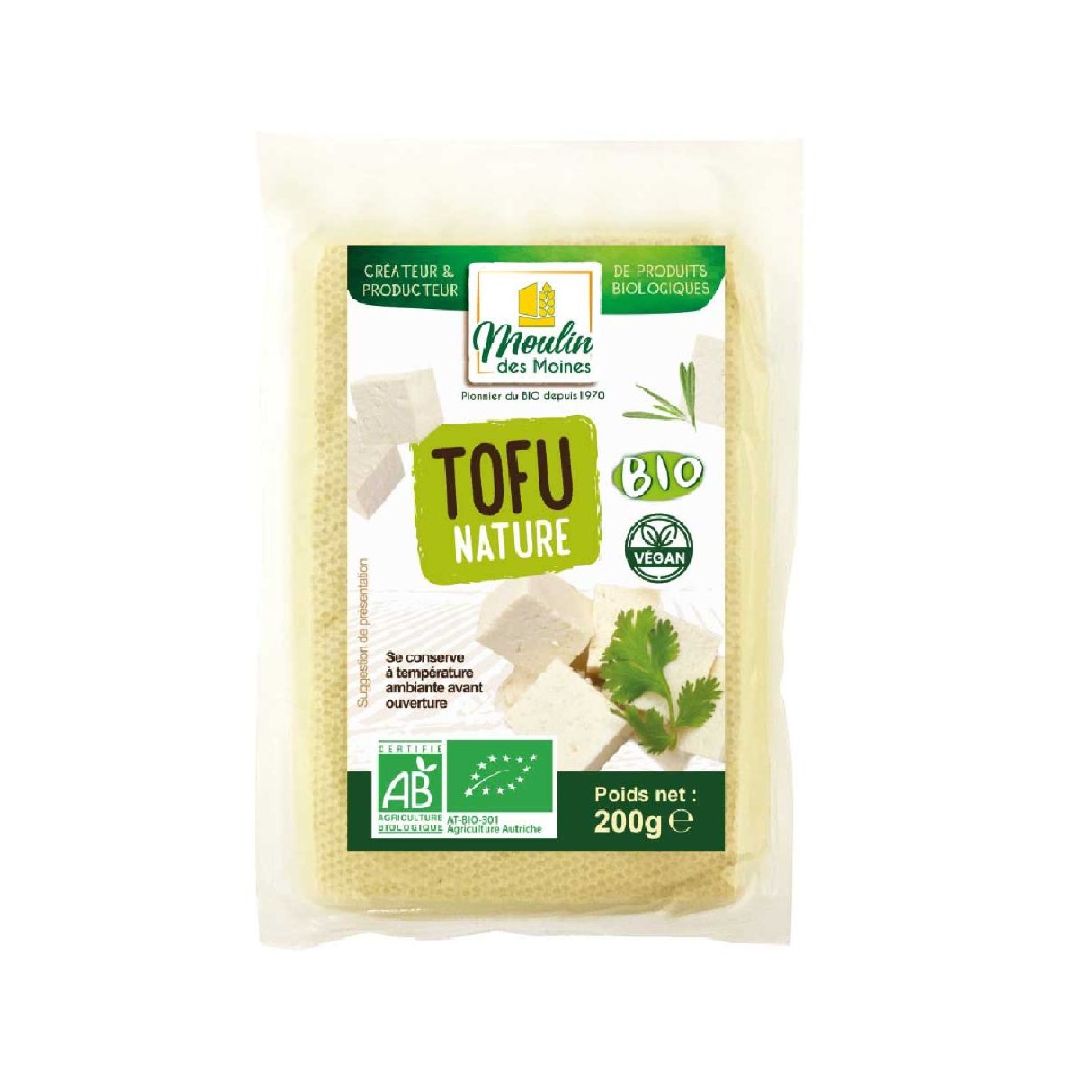 Tofu nature végan bio 200g | Greenweez