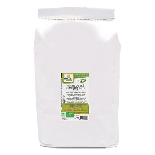 Farine de blé demi-complète T110 bio 2,5kg | Greenweez