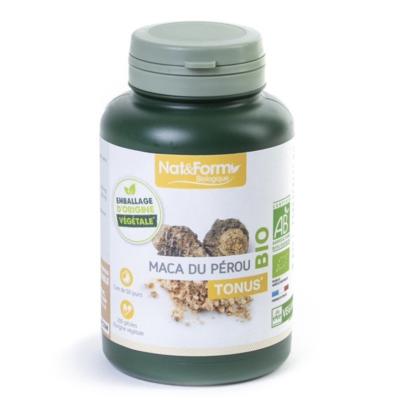 Maca du Pérou 80 gélules végétal es Nat et Form | Greenweez