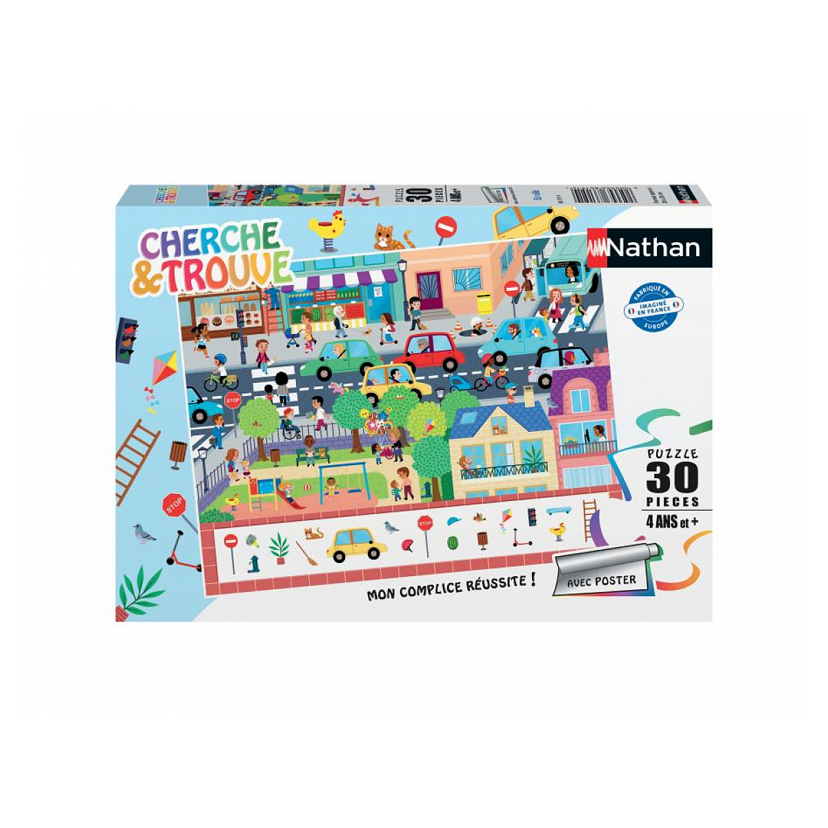 Nathan Puzzle cherche et trouve 30 pieces en ville | Greenweez