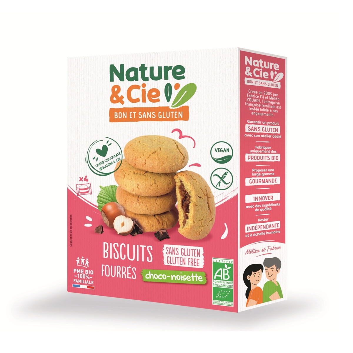 Biscuits fourrés chocolat noisette sans gluten bio 135g | Greenweez